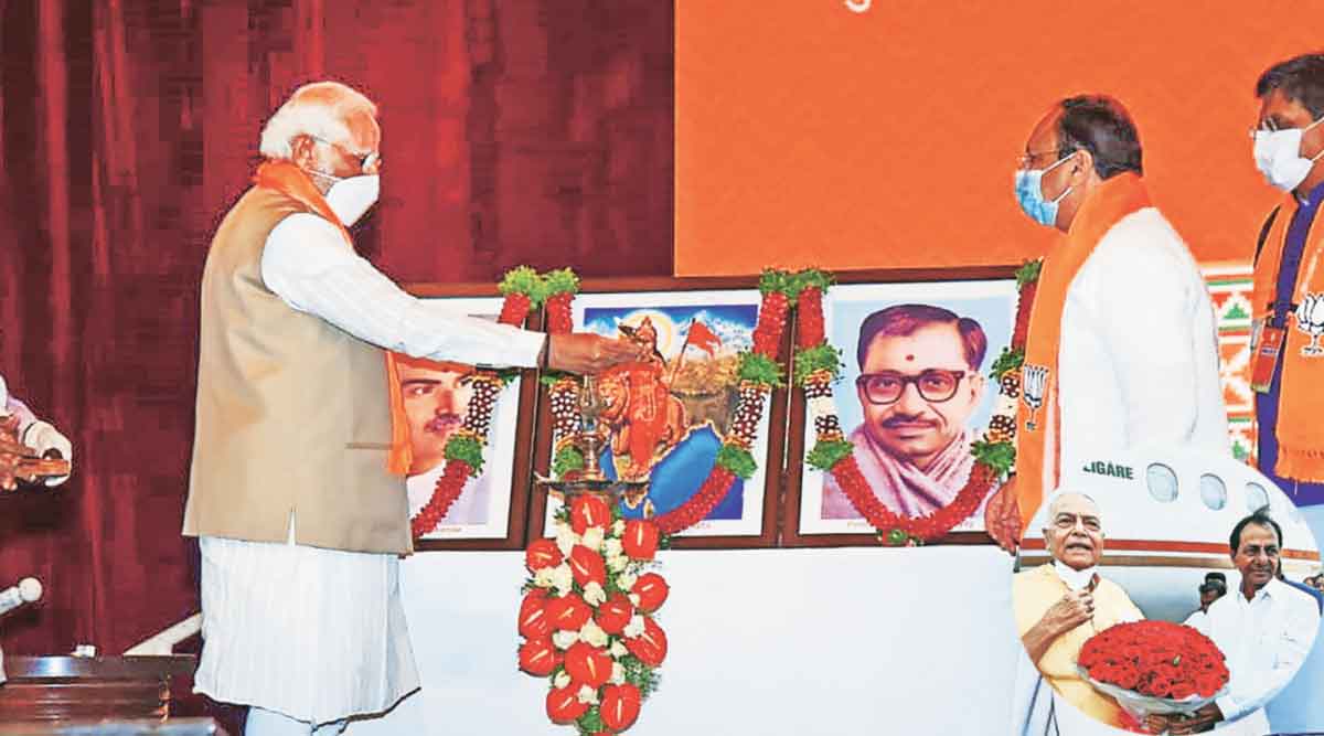 kcr receives yashwant sinha at hyderabad airport ignore narendra modi zws 70