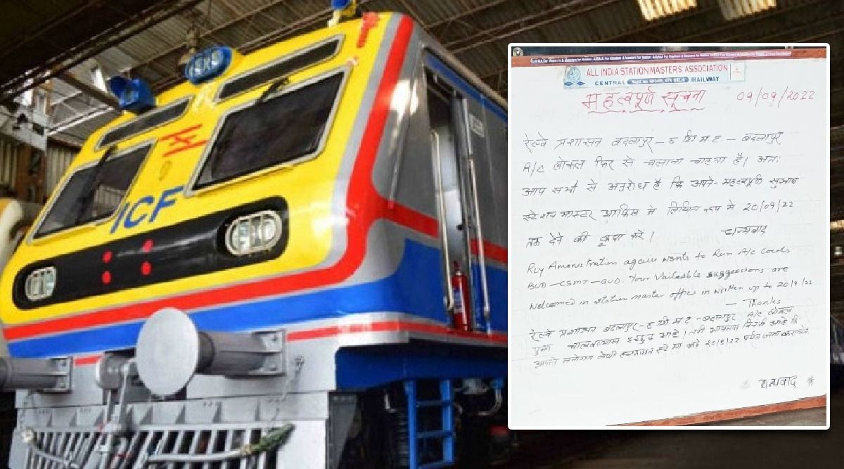 local run Badlapur rush hour Notice boards station starting air ...