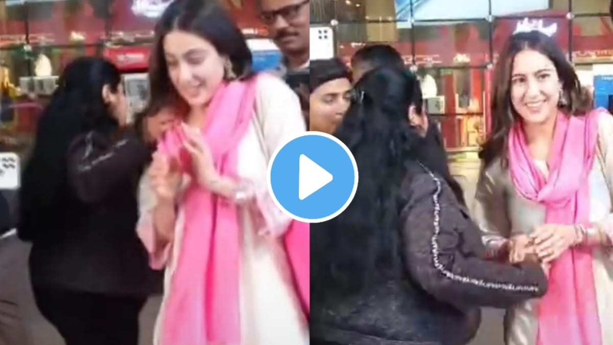 Video : ती आली, साराशी हात मिळवला अन्... चाहतीनेbollywood actress sara ...