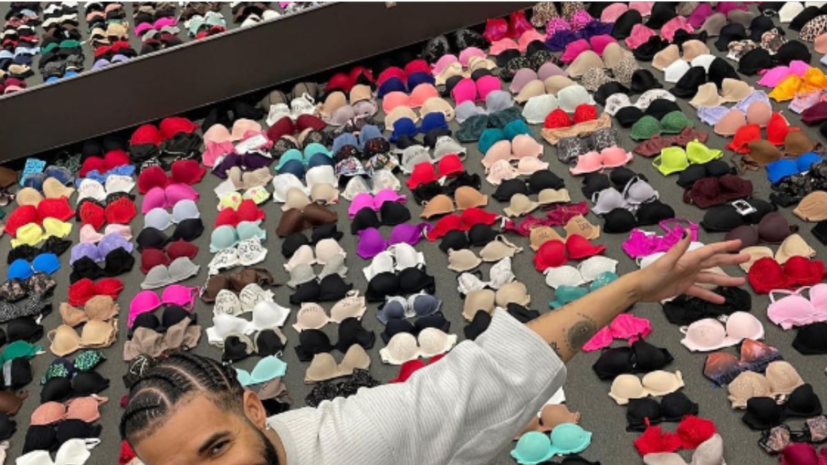 Rapper Drake Shares Photo With Bra Of Different Cup Sizes And Colors ...