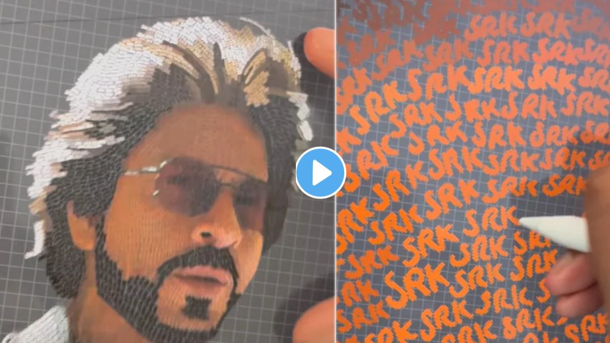 SRK लेटर्सचा वापर करून बनवलं शाहरुख खानचं जबरदस्त पोट्रेट, व्हायरल ...
