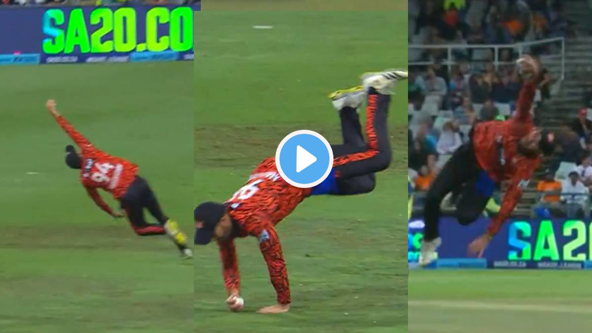 SAT20 : डर्बन सुपर जायंट्सविरुद्ध एडन मार्करमने घेतला अफलातून झेल, पाहा VIDEO video of Aiden ...