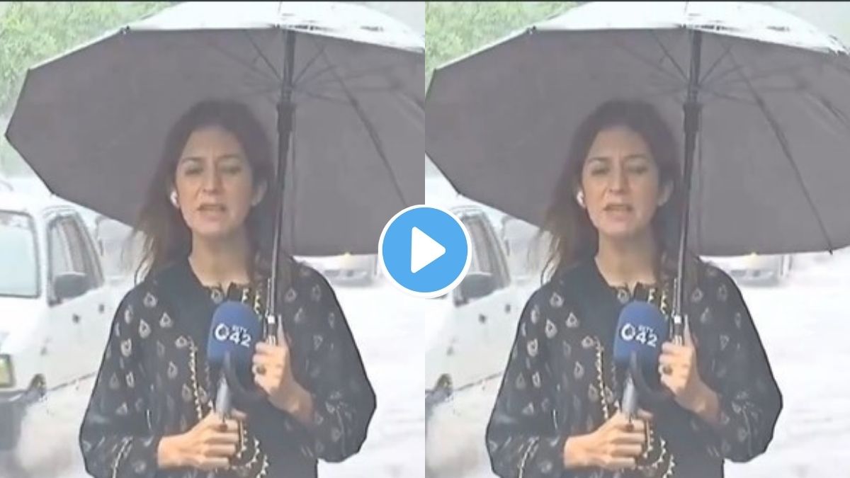 Pakistan rain: Pakistani reporter reporting in monsoon video viral ...