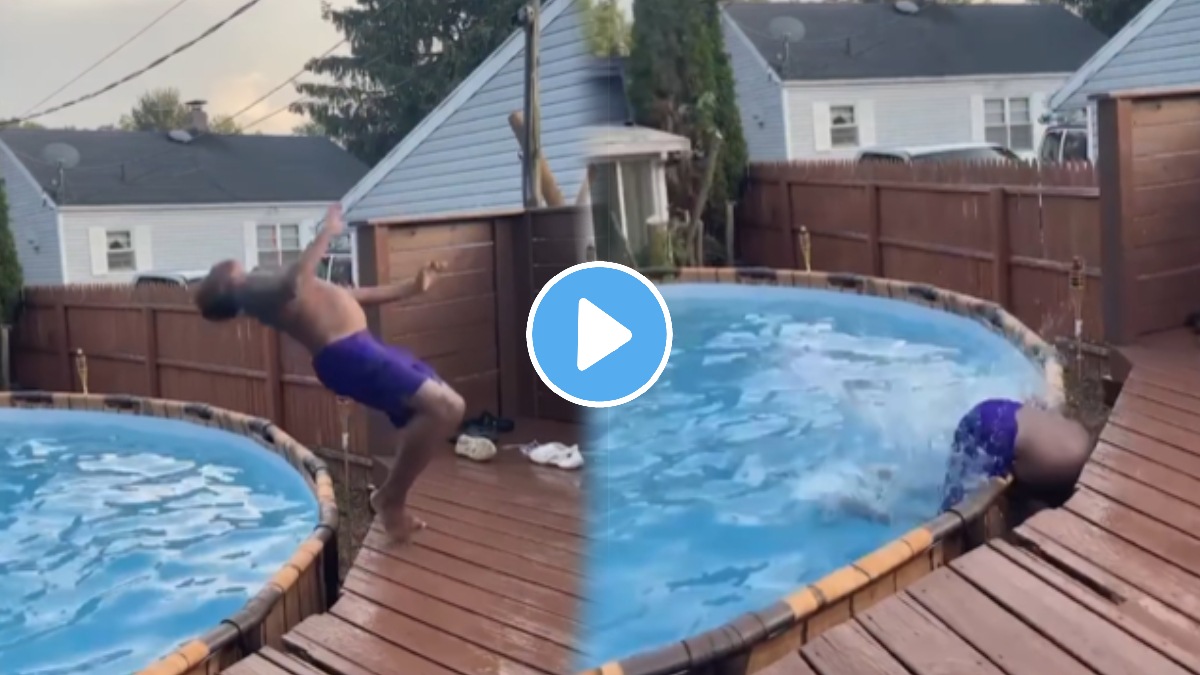 Stunt goes wrong viral video stunt in swimming pool boy fell badaly ...