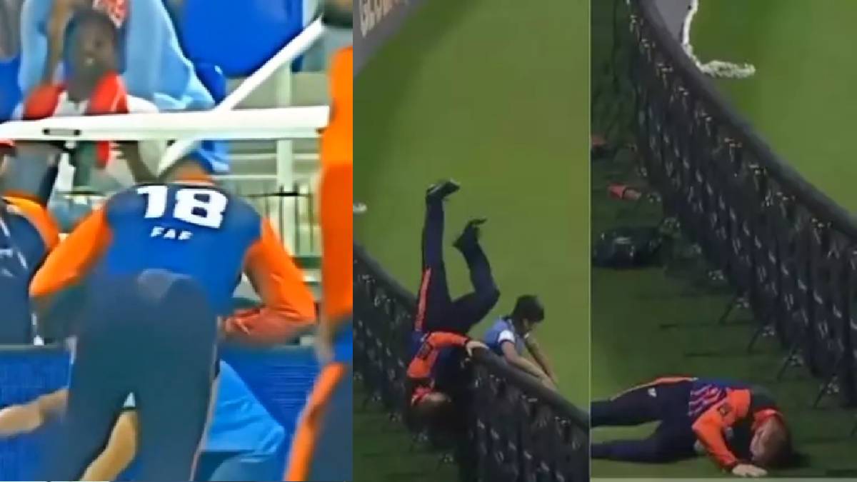 Faf du Plessis takes big fall in Abu Dhabi T10 league to saves ball boy ...