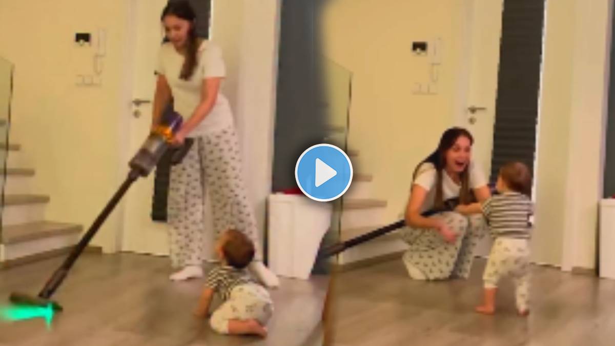 Viral Video Shows Mother accidentally captured her baby first steps ...