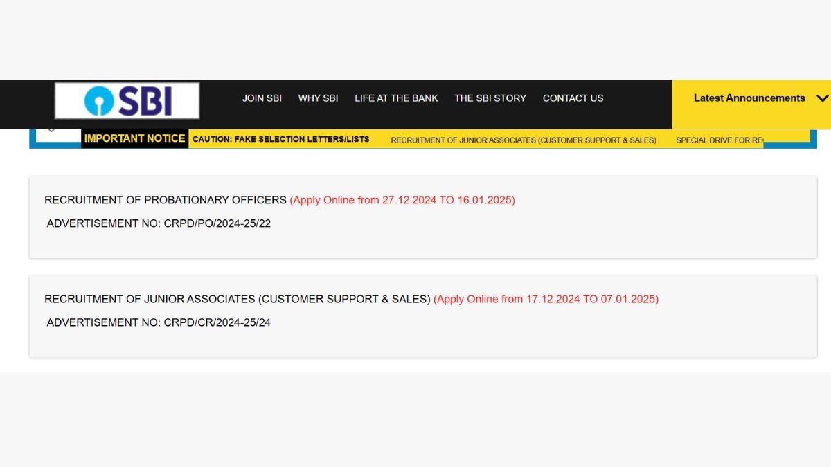 SBI PO Notification 2025 Released for 600 Vacancies Check Application Details |स्टेट बँक ऑफ ...