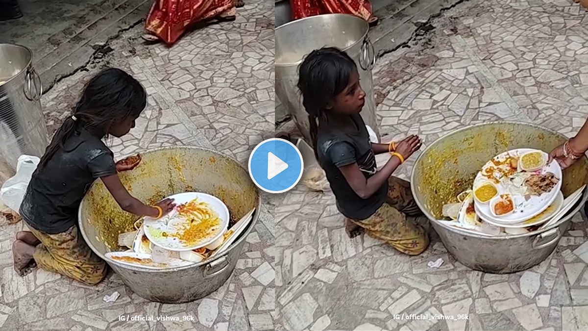 Sad video of girl eating from waste food from plates poor girl viral ...