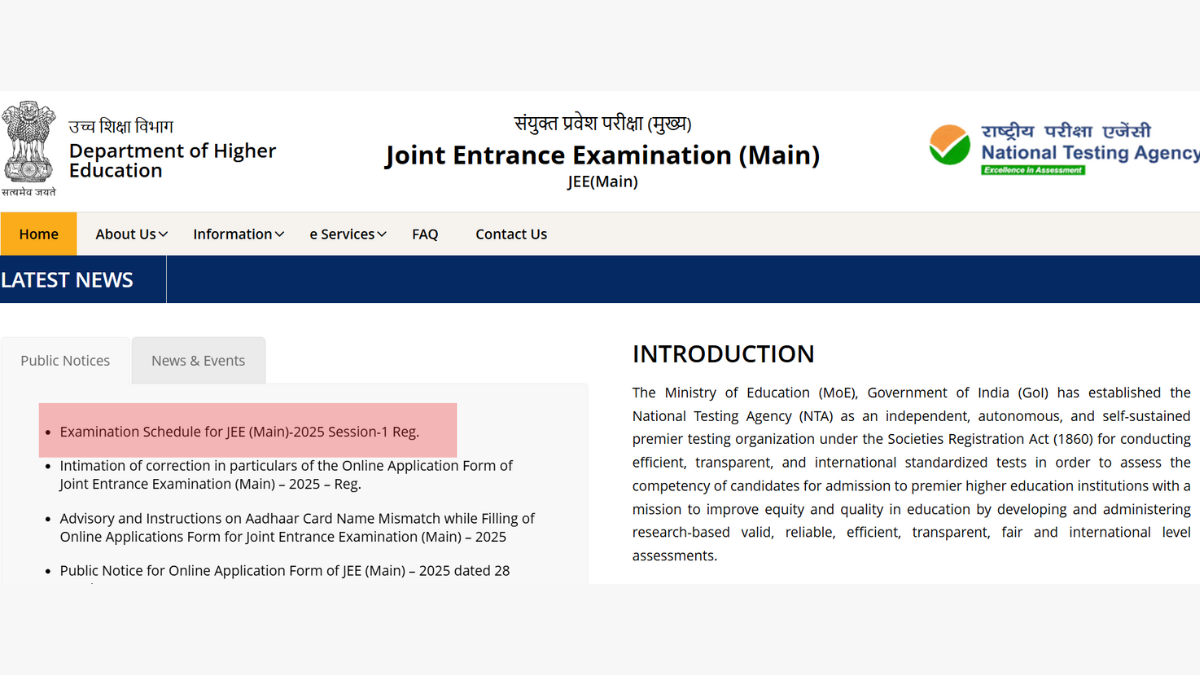 JEE Main 2025 Schedule Released For Joint Entrance Exam Session 1 JEE ...