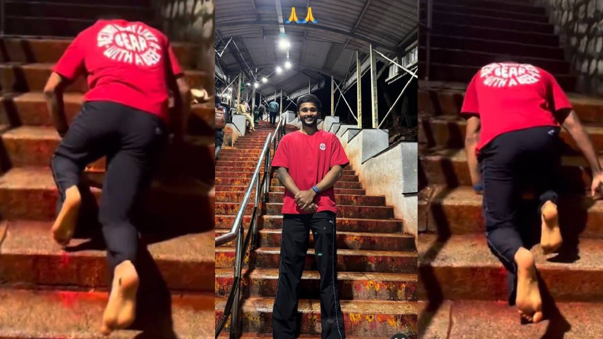 Nitish Reddy climbs Tirupati Temple stairs on knees After Stunning Test ...