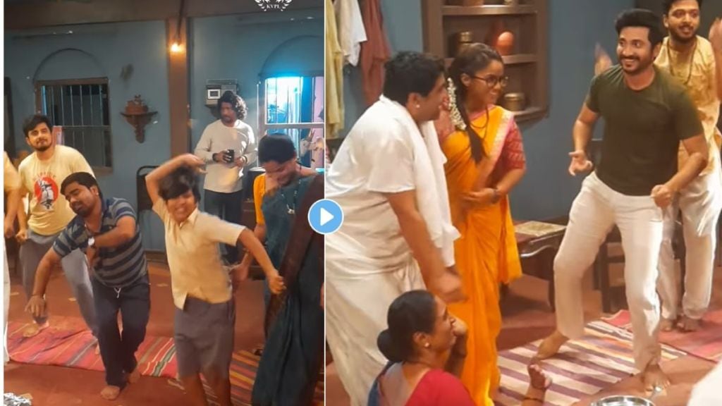 BTS of Savlyachi Janu Savli marathi serial dance on Kombdi Palali song ...