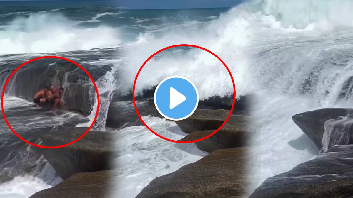Shocking incident happened with three boys when they enjoying near sea side fall in sea video ...