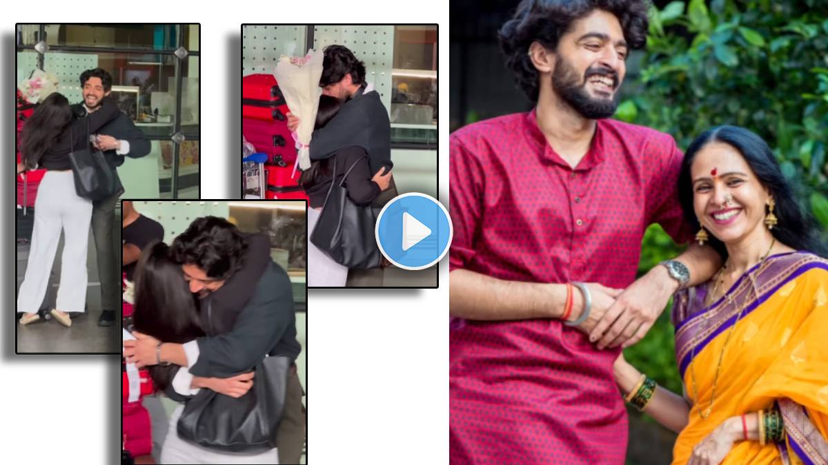 zee marathi actress isha sanjay welcomes amey at airport son of ...