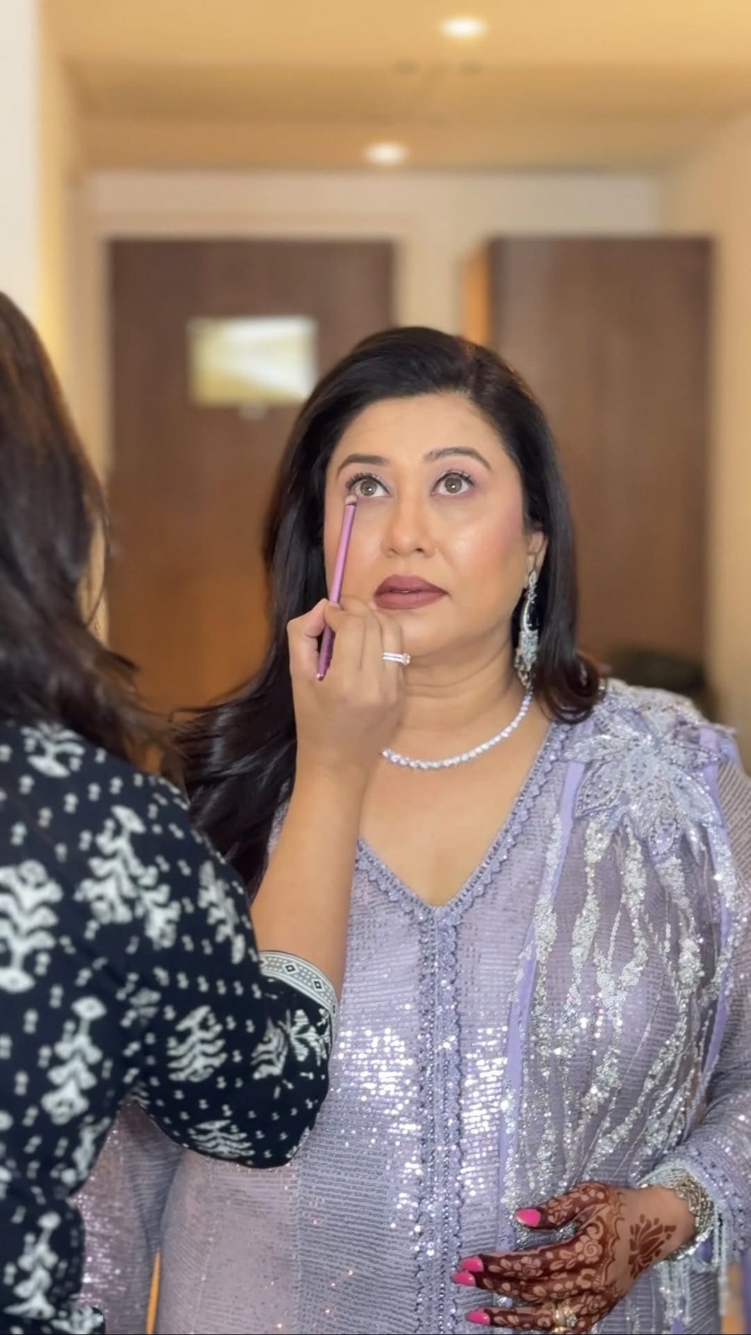 Actor Soham Bandekar Pooja Birari Sangeet Suchitra Bandekar Look Silver Dress Makeup Reel Video ...