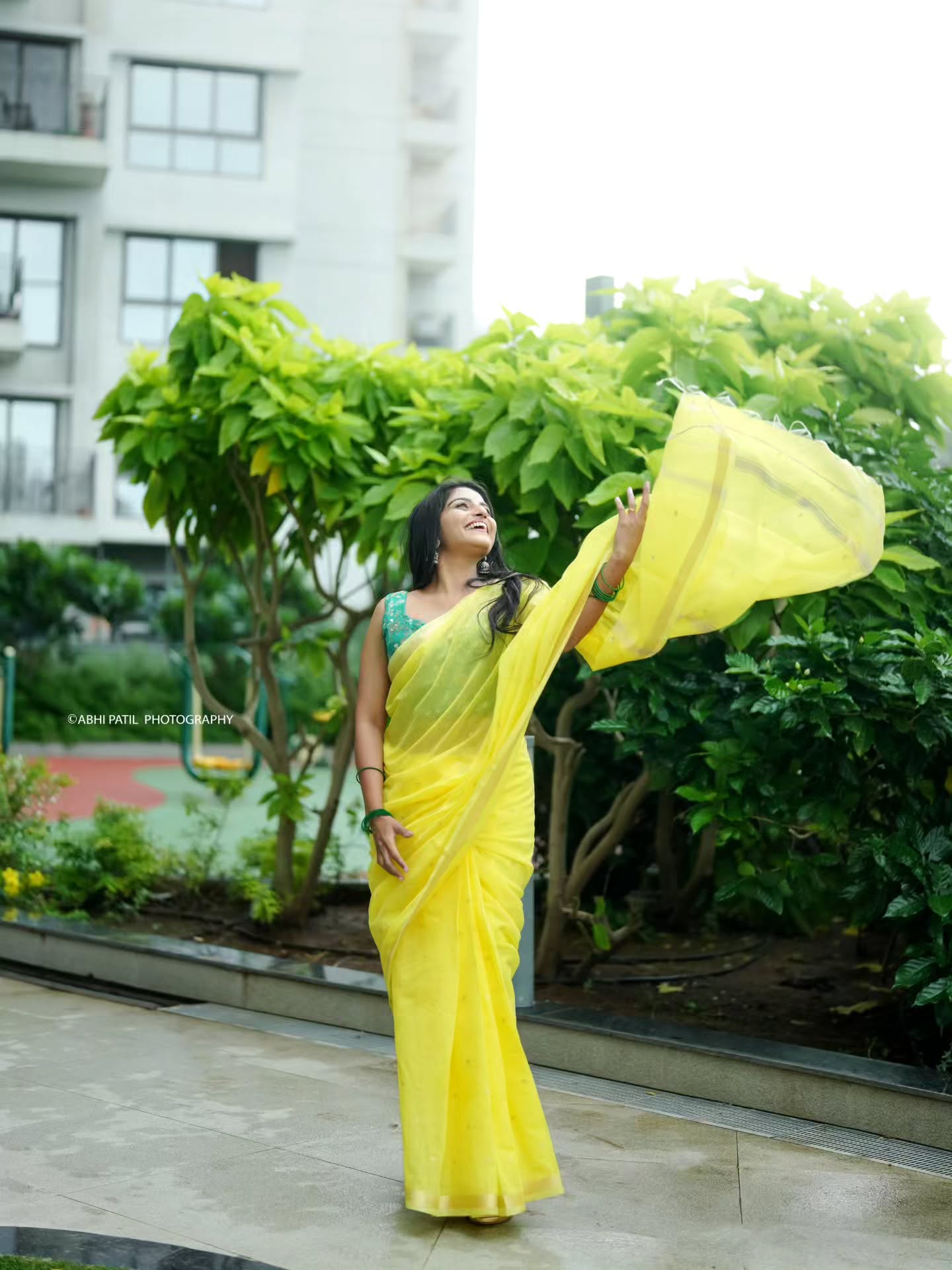 Aboli Tv Serial Fame Actress Komal Kumbhar Yellow Saree Cotton Look ...